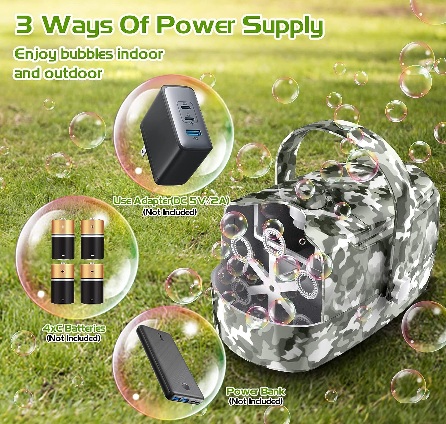 Bubble Machine Durable Automatic Bubble Blower Colour-Zerhunt