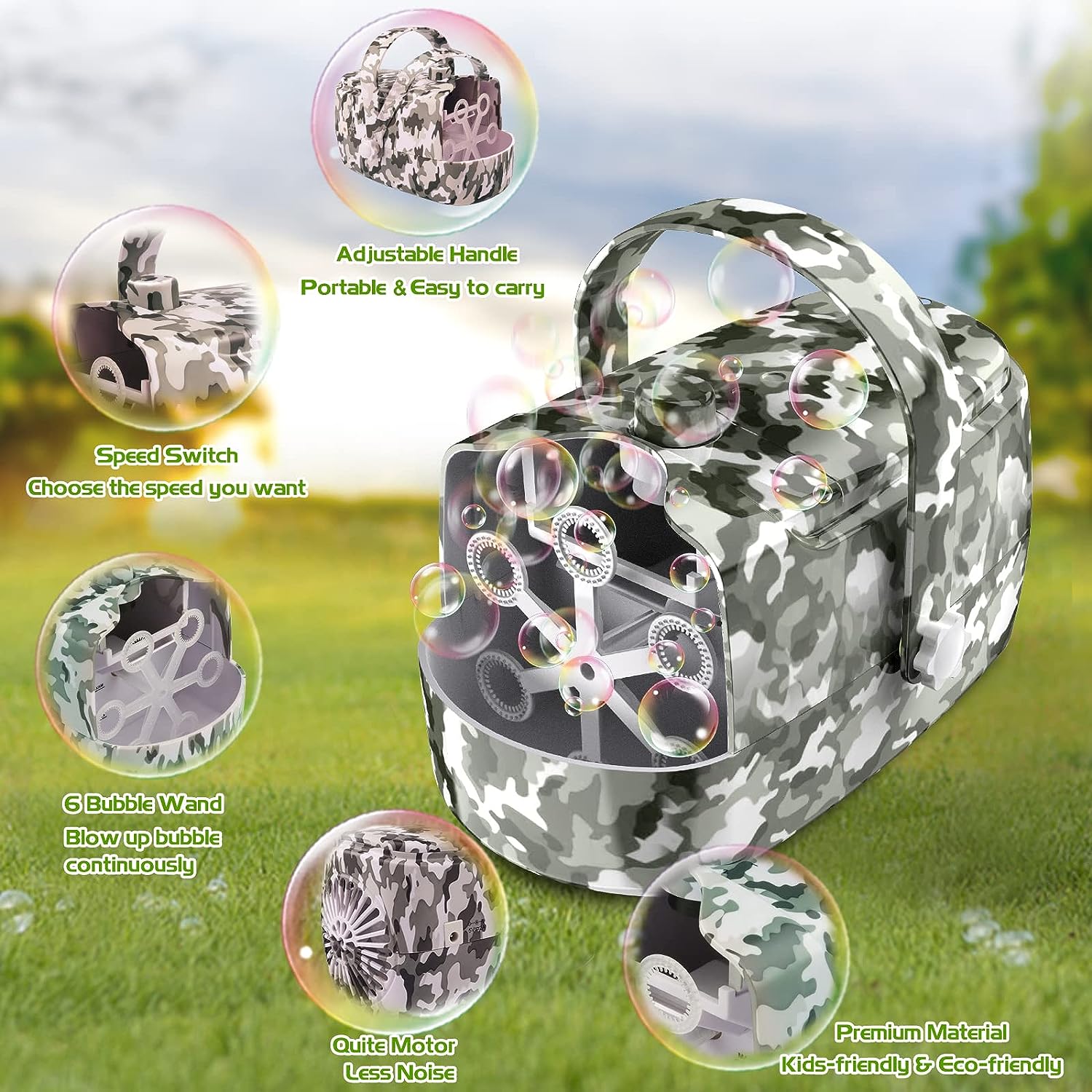 Bubble Machine Durable Automatic Bubble Blower Colour-Zerhunt